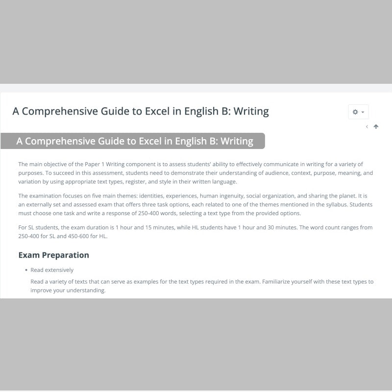 IB English B – Canalopy